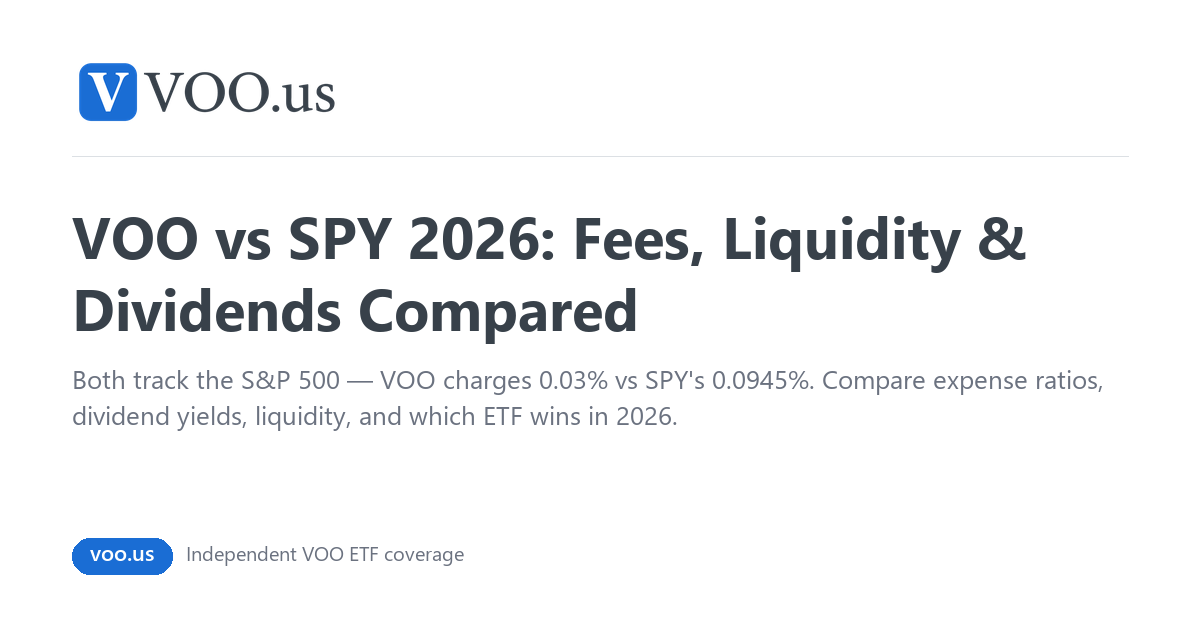 VOO vs SPY 2026: Fees, Liquidity & Dividends Compared | VOO.us